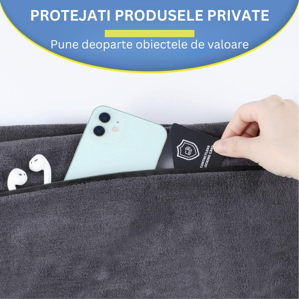 Prosop Fitess/Sala 130 x 50 cm, Buzunar Cu Fermoar, Anti-alunecare ...