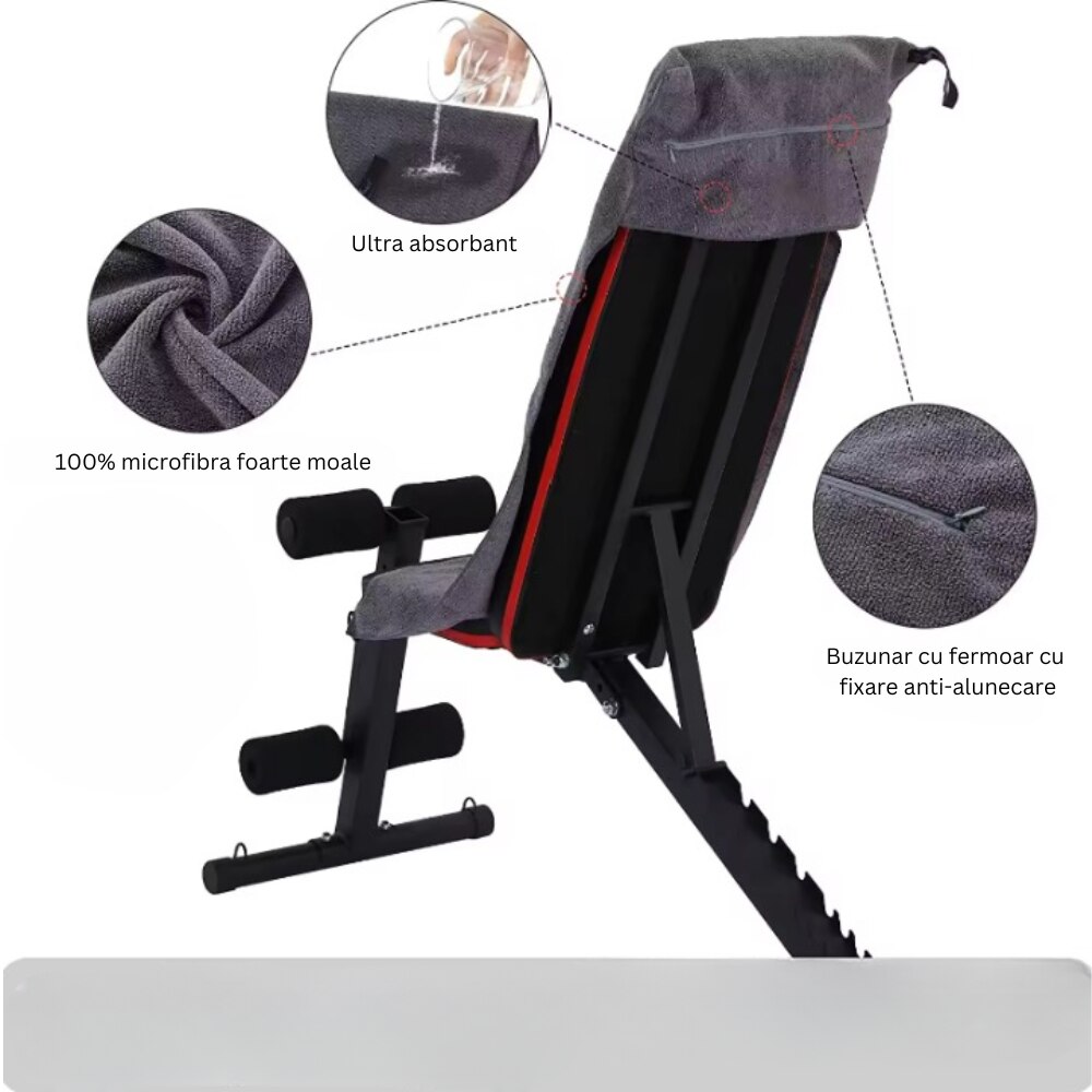 Prosop Fitess/Sala 130 x 50 cm, Buzunar Cu Fermoar, Anti-alunecare ...