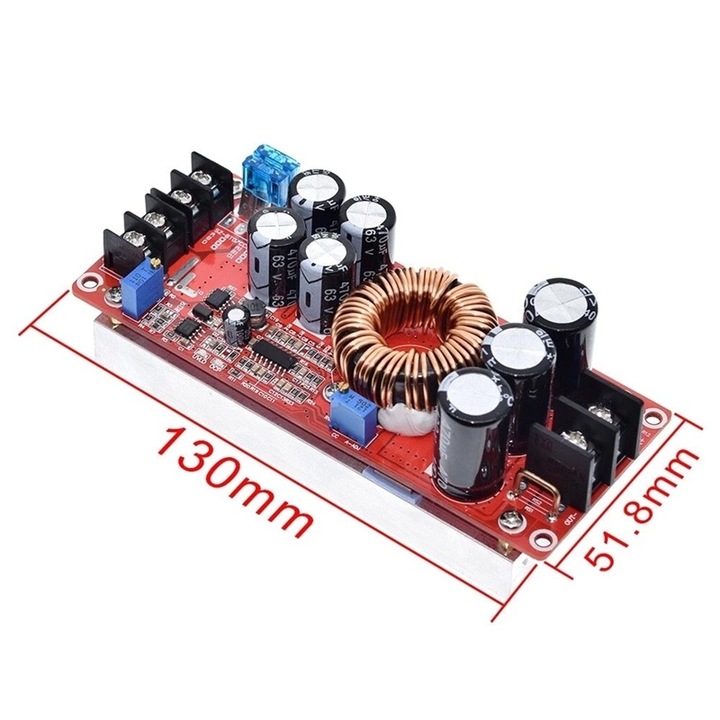 Convertor ridicator de tensiune step up DC-DC de la 8-60V la 12-83V, 12A, 1200W - eMAG.ro