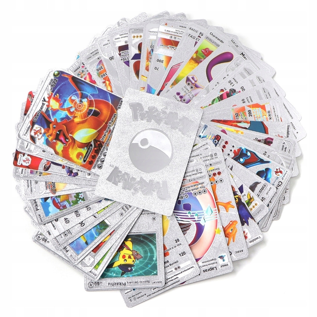 Set 55 Cartonase Pokemon, Silver, Colectionari, Argintiu - eMAG.ro