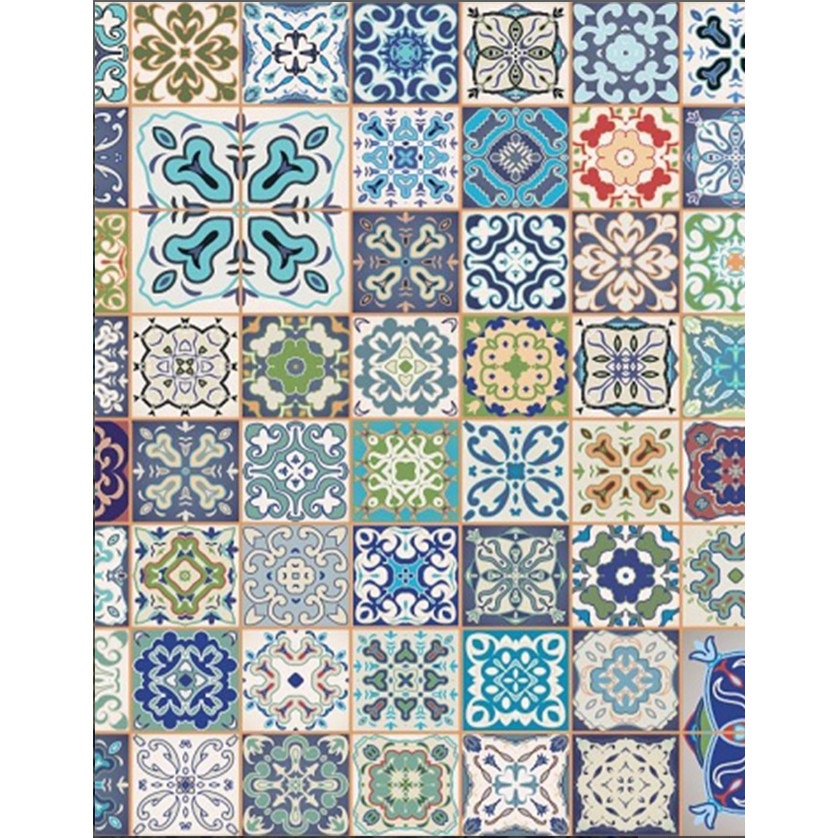 Autocolant PVC lavabil mobila/perete faianta retro 55727 45cm x 15ml ...