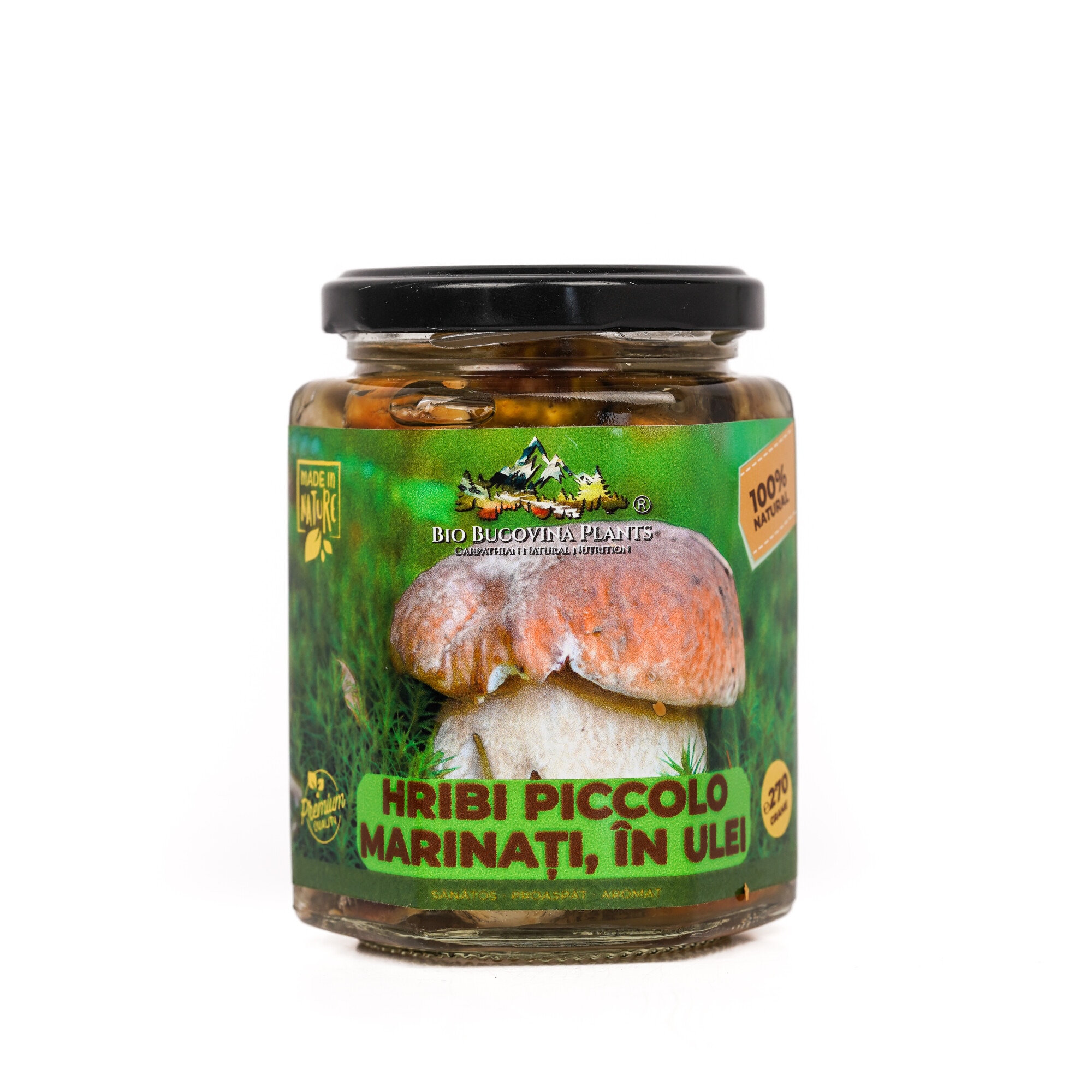 Hribi Piccolo Marinati in Ulei Bio Bucovina Plants – 270g - eMAG.ro