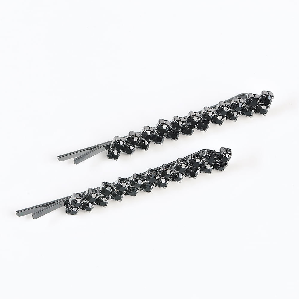 Set 2 agrafe cu pietre negre, Meli Melo Paris - eMAG.ro