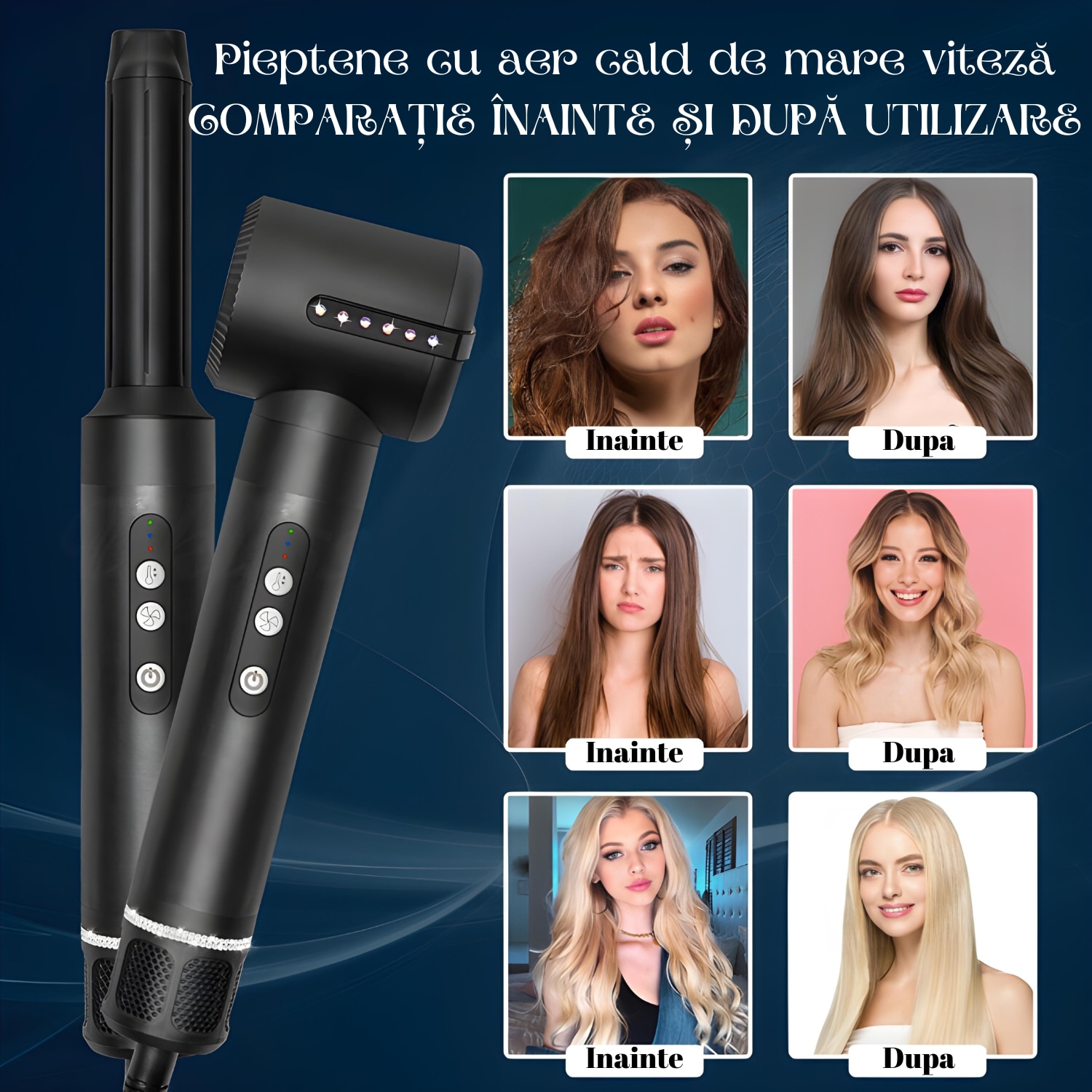 Uscator de par Profesional 7 in 1 ATOMKIT, Set Wrap Air Styler 110000 ...