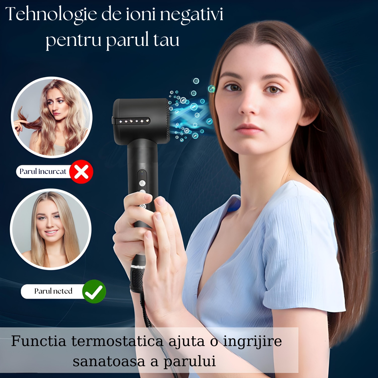 Uscator de par Profesional 7 in 1 ATOMKIT, Set Wrap Air Styler 110000 ...