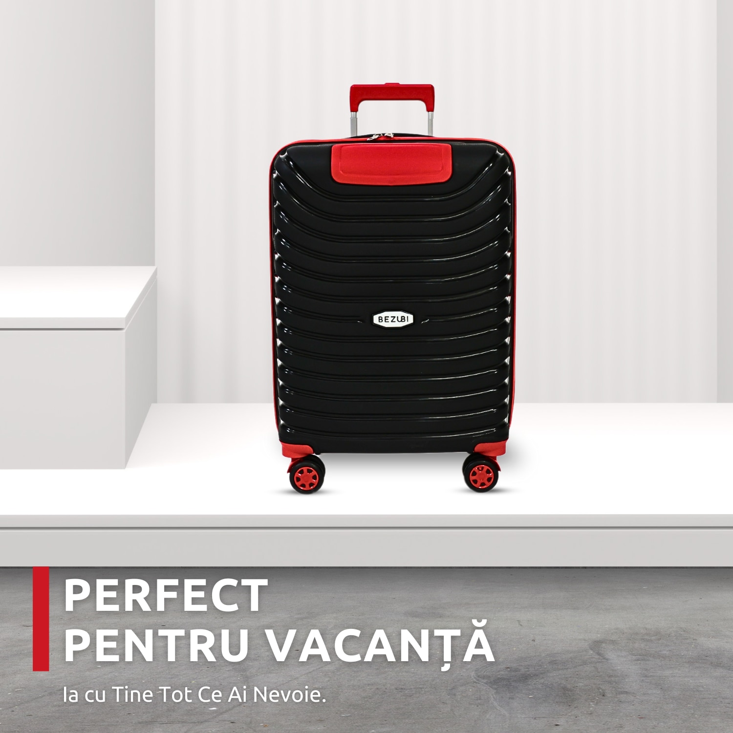 Troler cabina Bezubi Easy Travel, bagaj de mana, 55x40x20, volum 44 ...