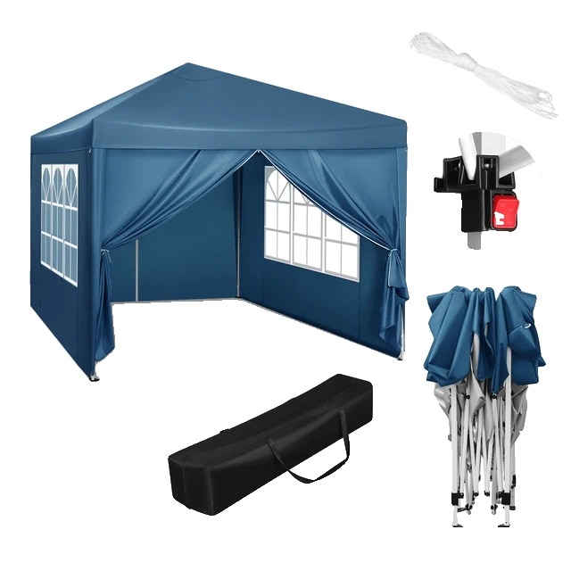 Pavilion gradina pliabil, structura rezistenta, albastru, 3x3m - eMAG.ro