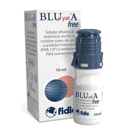 Solutie oftalmica fara conservanti Blu Yal A, 10 ml, FIDIA - eMAG.ro