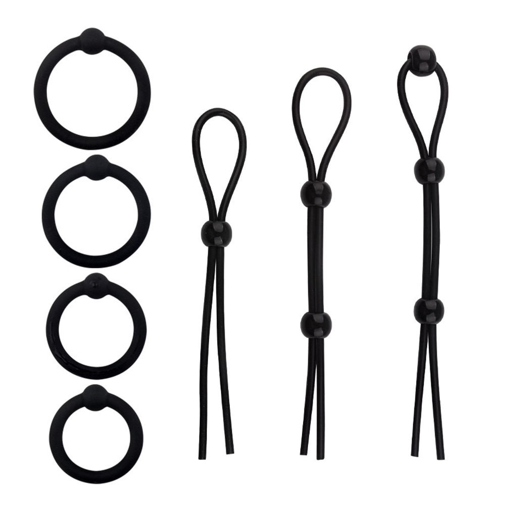 Set Inele Penis PMIXO, Silicon, 7 Dimensiuni, Negru - eMAG.ro