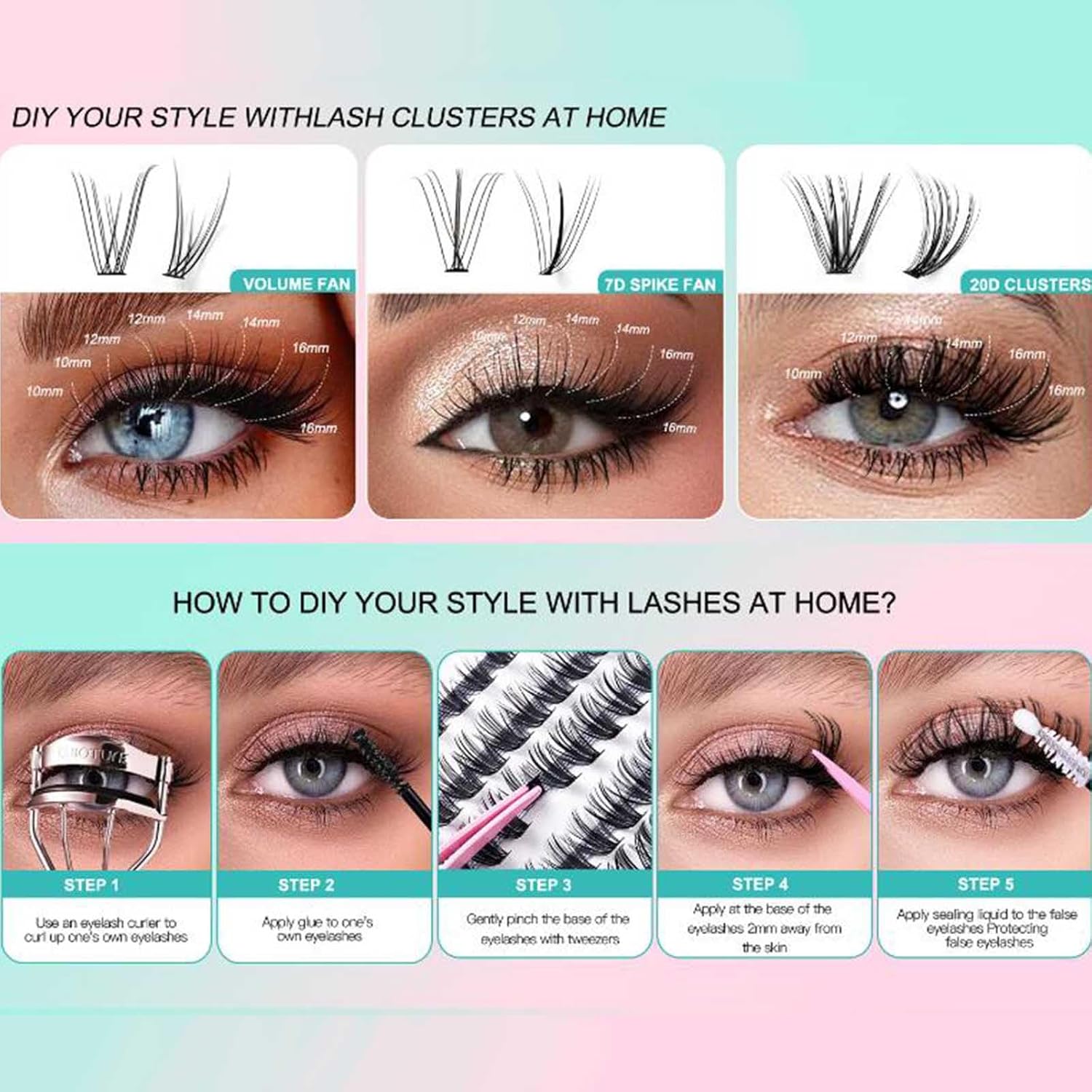 Set 320 perechi gene false, Excitat®, 30D, 40D, 50D, Aspect natural ...