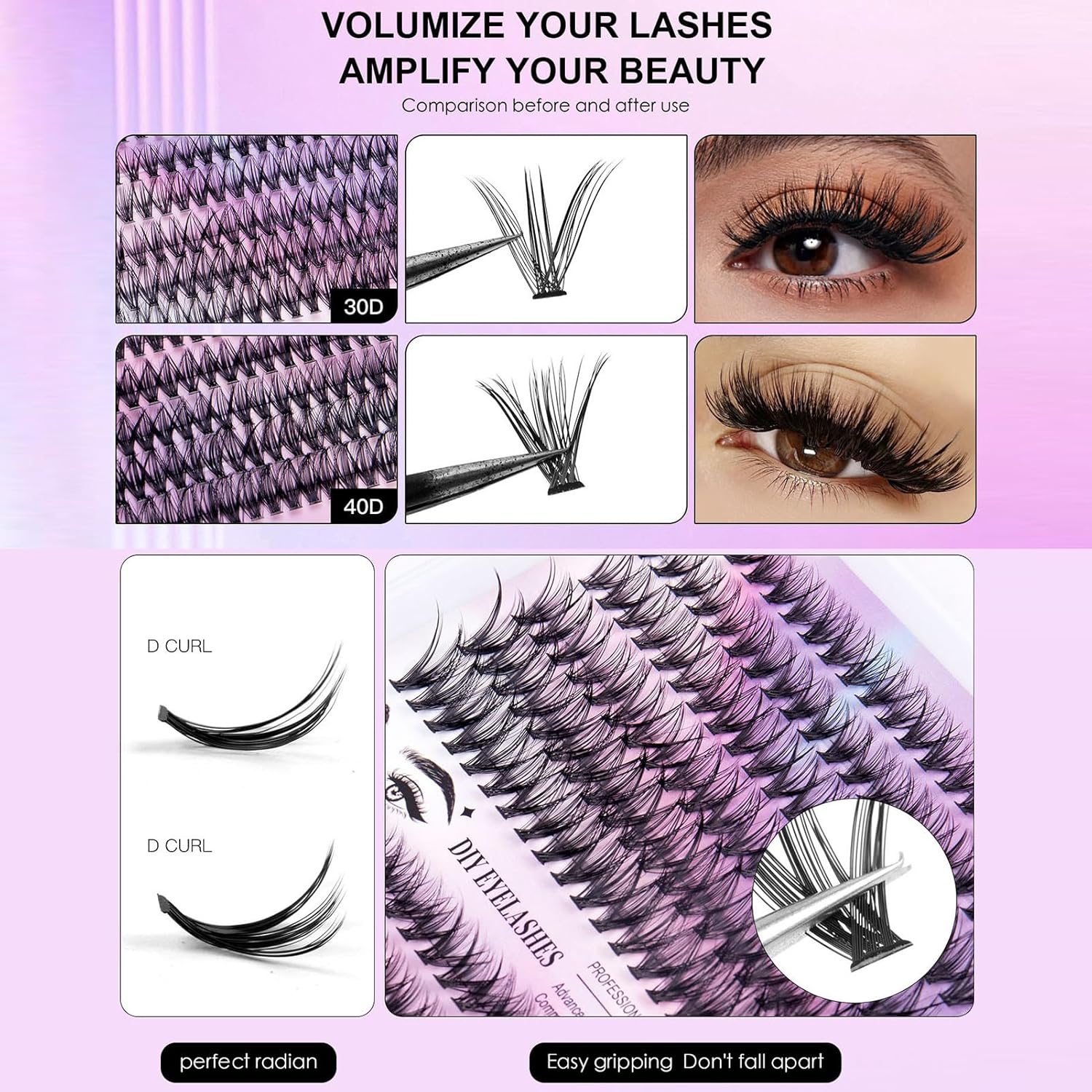 Set 240 perechi gene false, Excitat®, 30D, 40D, Aspect natural, Efect ...