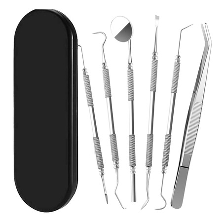 Комплект за почистване на зъби, BYONDSELF®, неръждаема стомана, 6 части ...