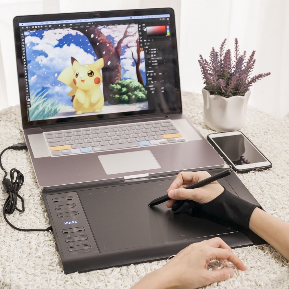 Tableta de desen, JESWO®, 8192 niveluri presiune,10x6" Tableta de desen ...