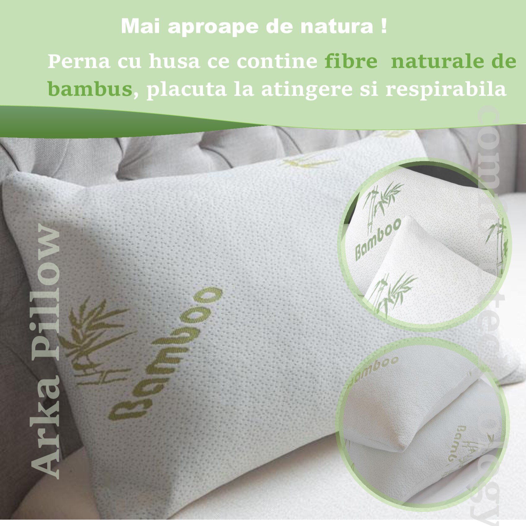 Perna Ortopedica Arka, Spuma cu Memorie, pentru dormit, infuzata cu ...