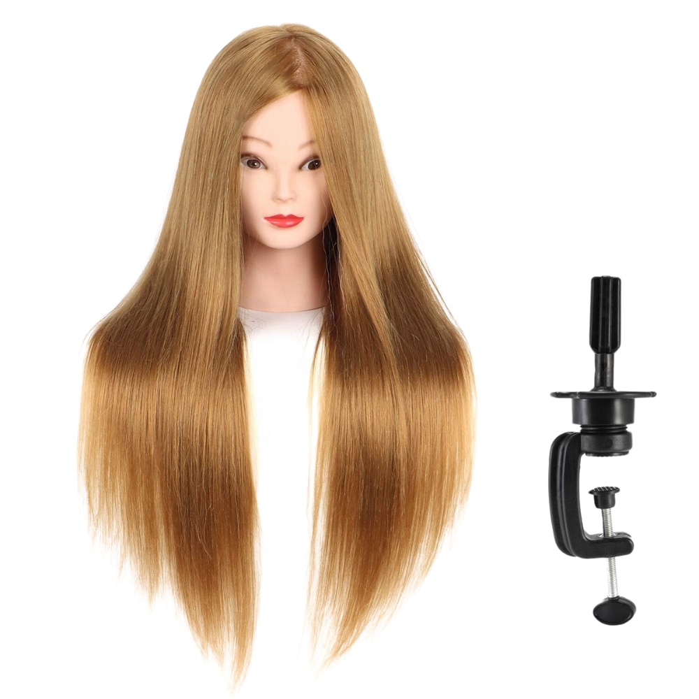 Cap de Manechin pentru coafor cu par lung natural, blond deschis ...