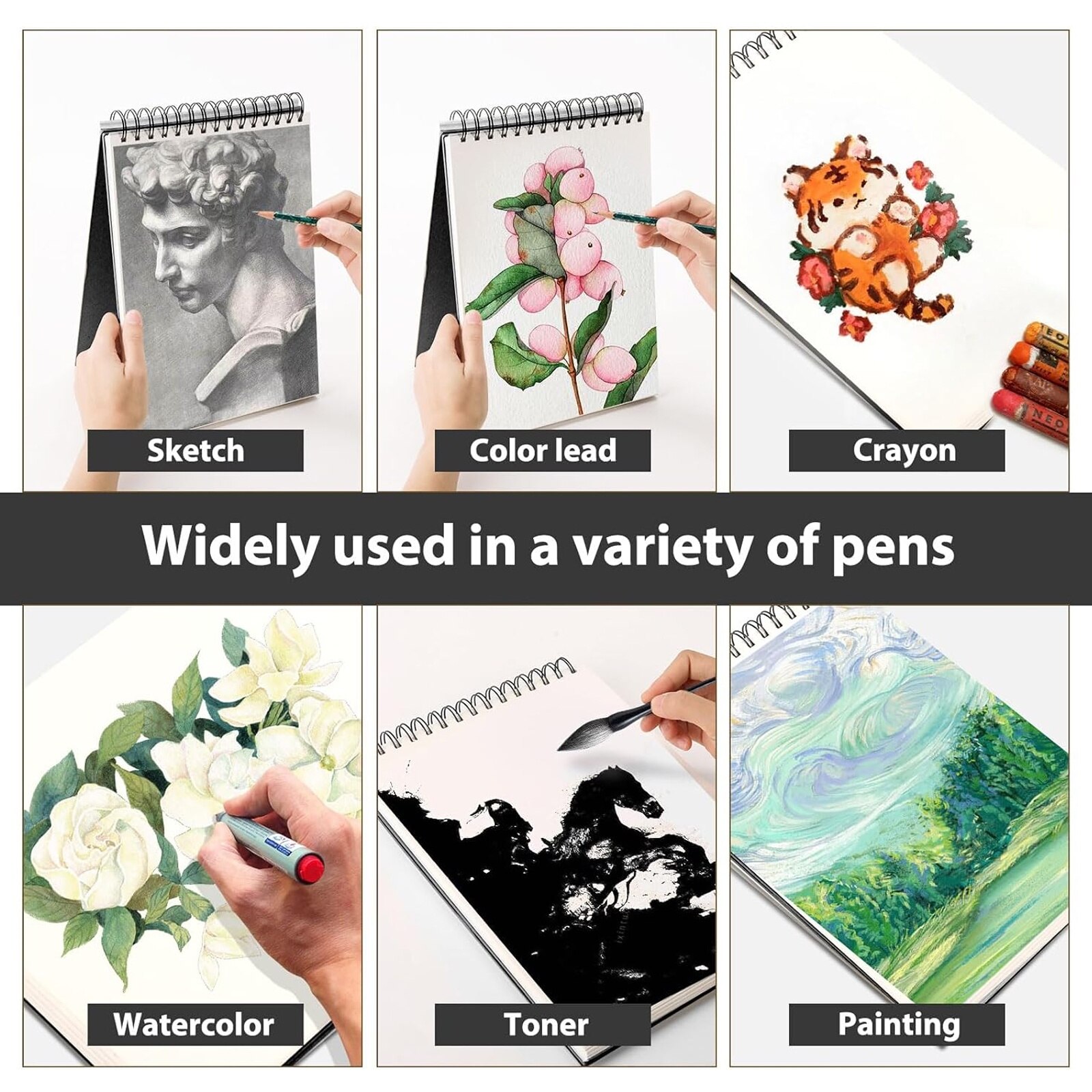 Set 2 caiet pentru schite si desen professional, SINBINTA, A4 si 16K ...