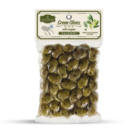 Masline verzi cu oregano, Halkidiki, 250g - eMAG.ro