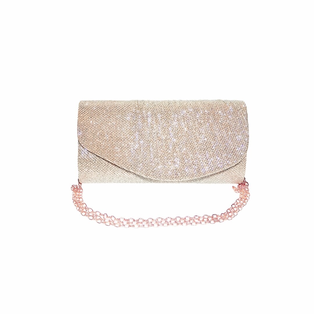 Geanta plic pentru ocazii si petreceri, bej, sclipici, 20 x 10 cm ...