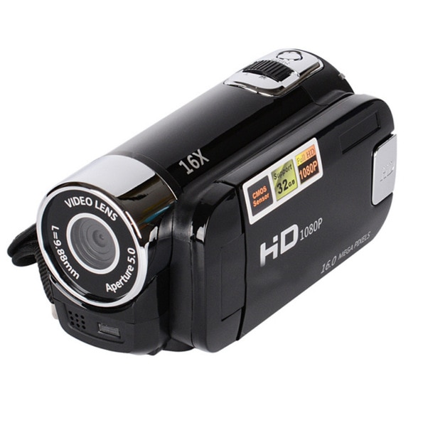 Fekete digitális videokamera HD 16 megapixeles - eMAG.hu