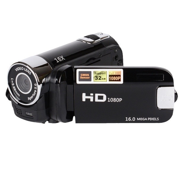 Fekete digitális videokamera HD 16 megapixeles - eMAG.hu