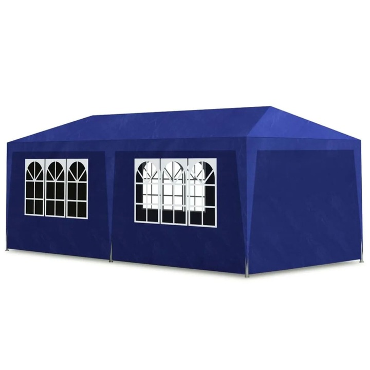 Cort pavilion 6x3m pentru gradina sau evenimente, cu 6 pereti laterali ...