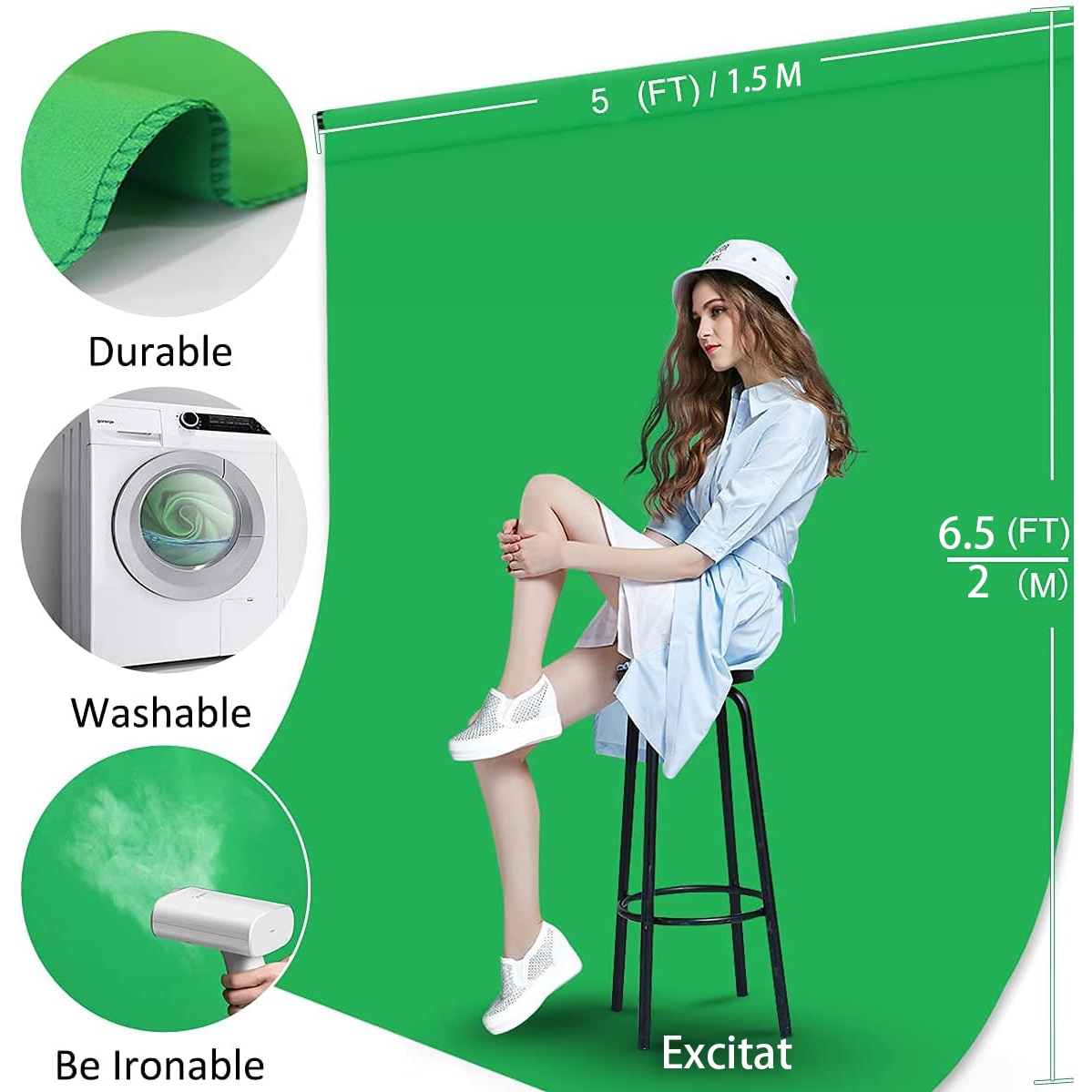 Kit Foto Studio Background, Excitat, Stand portabil pentru fundal, Alb ...