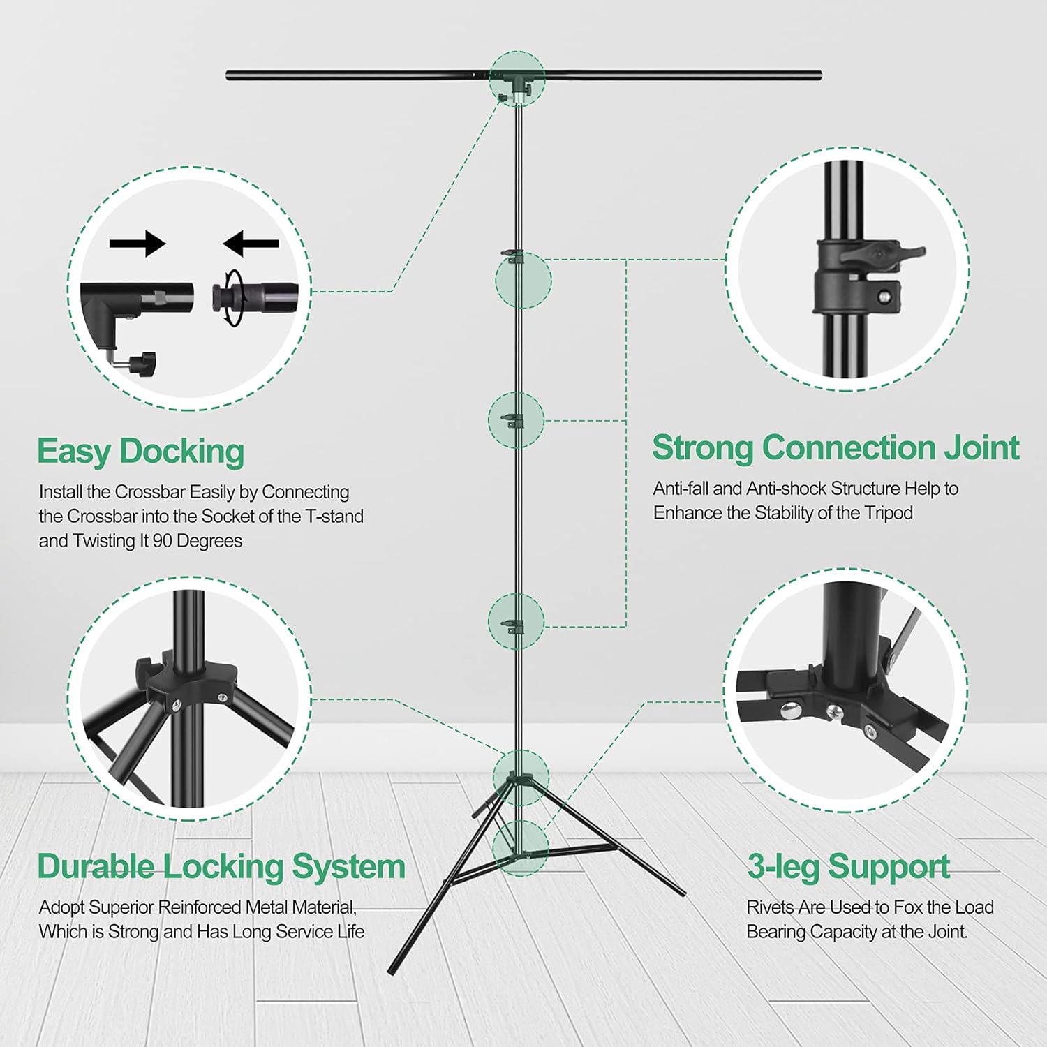 Kit Foto Studio Background, Excitat, Stand portabil pentru fundal, Alb ...