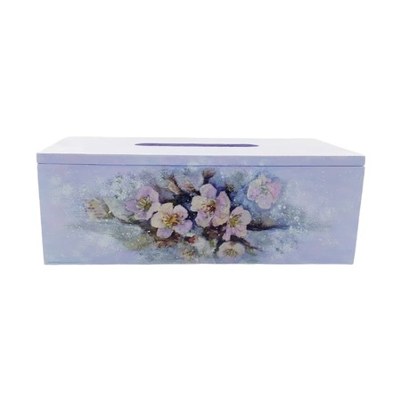 Cutie handmade pentru servetele, multicolora, design cu flori de mar ...