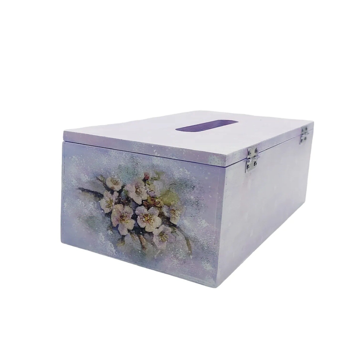 Cutie handmade pentru servetele, multicolora, design cu flori de mar ...