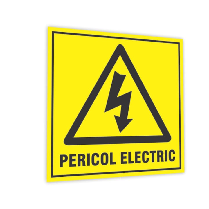 Set 10 buc. Indicator de avertizare Pericol electric, 15x15 cm, PVC ...
