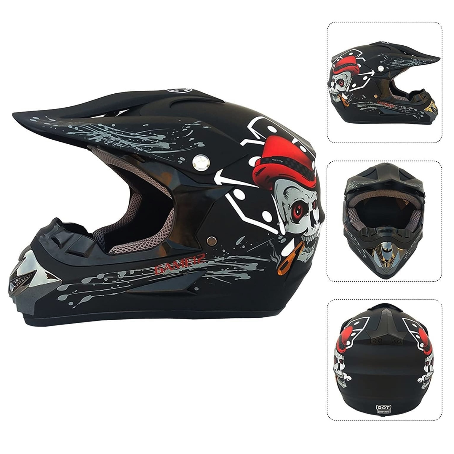 Casca cross Atv, Enduro Spark, culoare negru-rosu, marimea L (59-60 ...