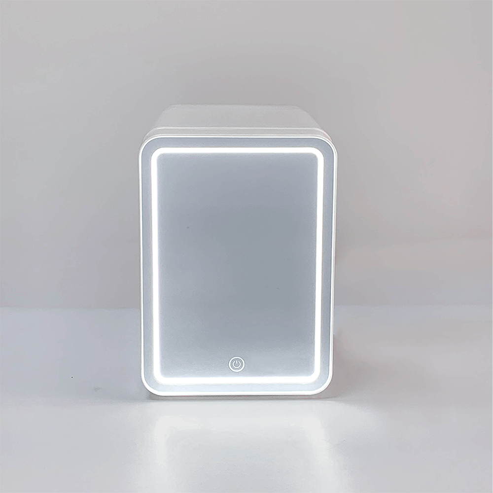 Mini Frigider, CYBERDUST, Makeup, Beauty, Oglinda cu lumina LED, Pentru ...