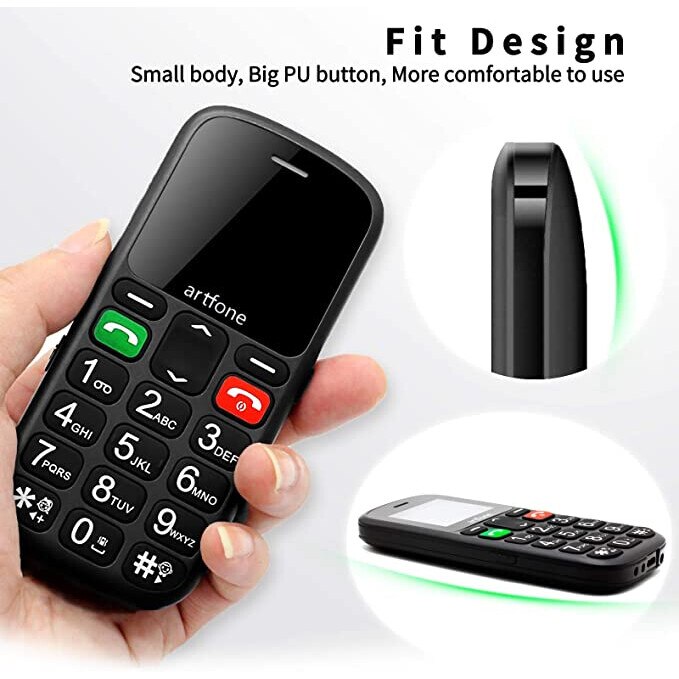 Telefon Mobil Pentru Seniori, Artfone CS181, 2G, Buton SOS, Lanterna ...
