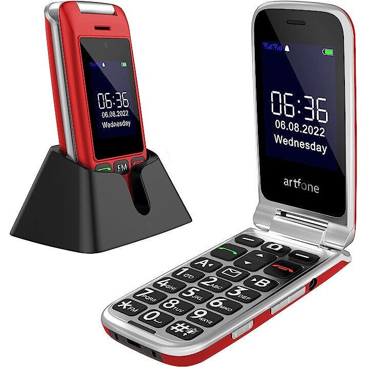 Telefon Mobil Pentru Seniori, Artfone C10, 2G, Ecran Dublu, Dock de ...