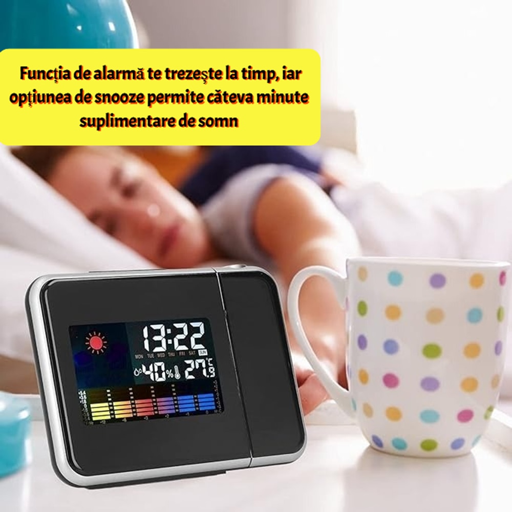 Ceas Cu Proiector Multifunctional SIKS, Calendar, Statie Meteo ...