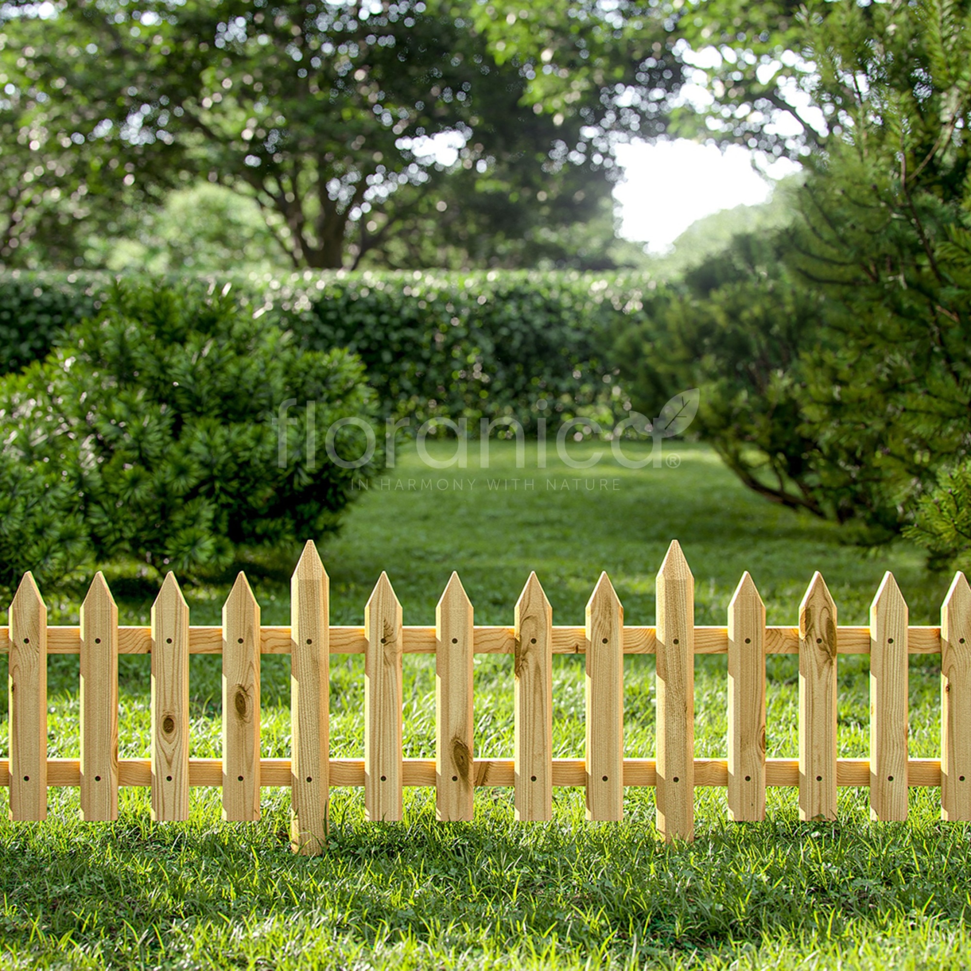 Gard pentru gradina, Floranica, infipt in pamant, din lemn - Pin ...