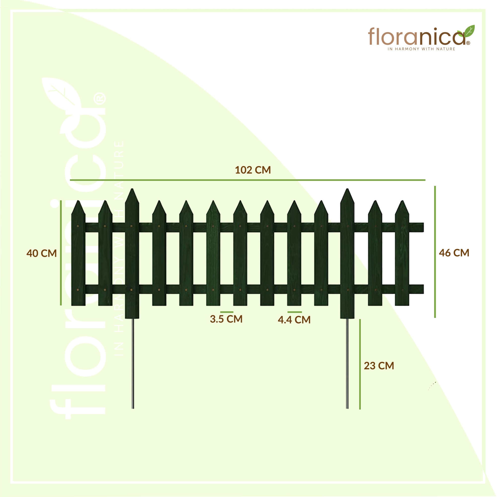 Gard pentru gradina, Floranica, infipt in pamant, din lemn - Pin ...
