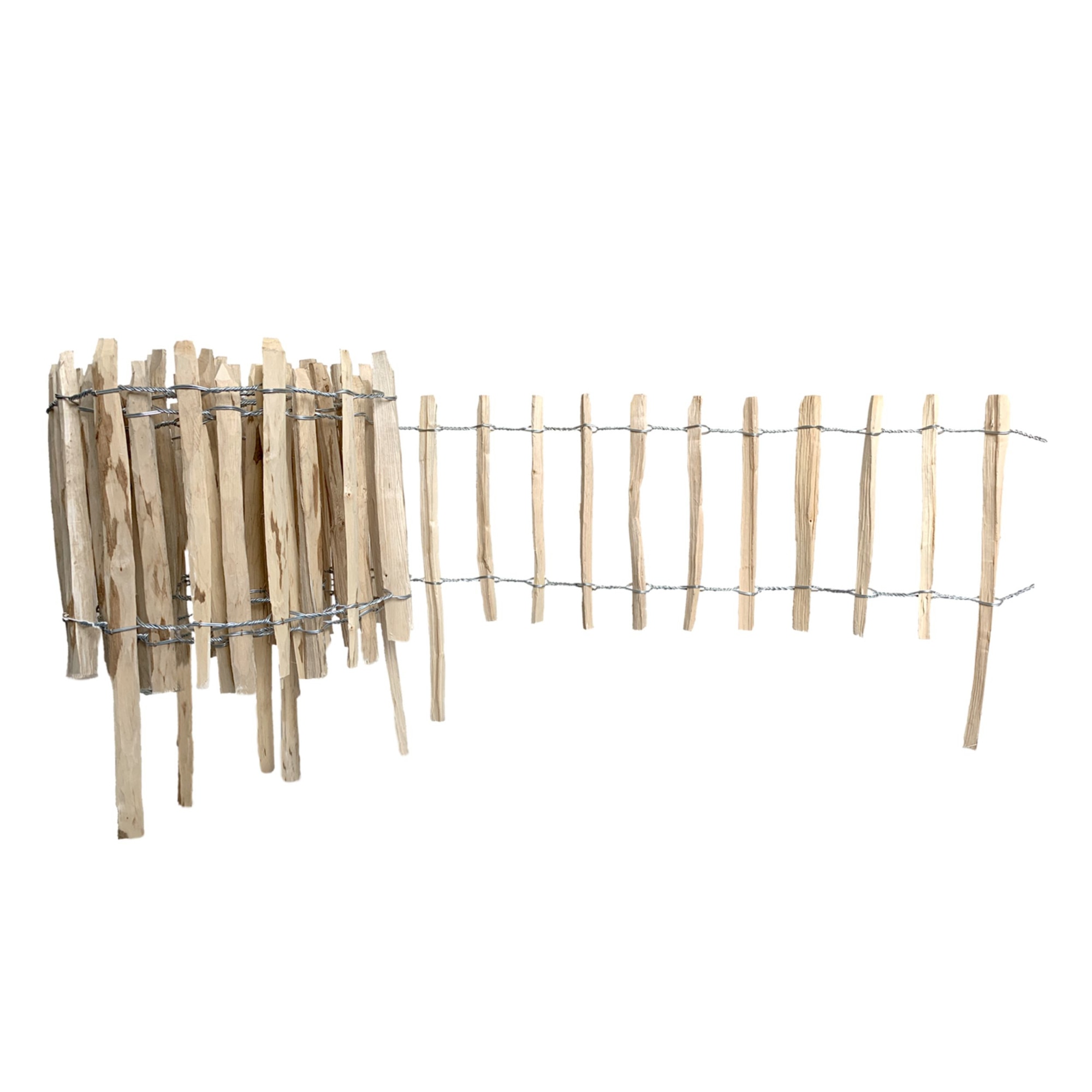 Gard de lemn cu stalpi, Floranica - 100 cm x 35 cm, distanta 8-10 cm ...