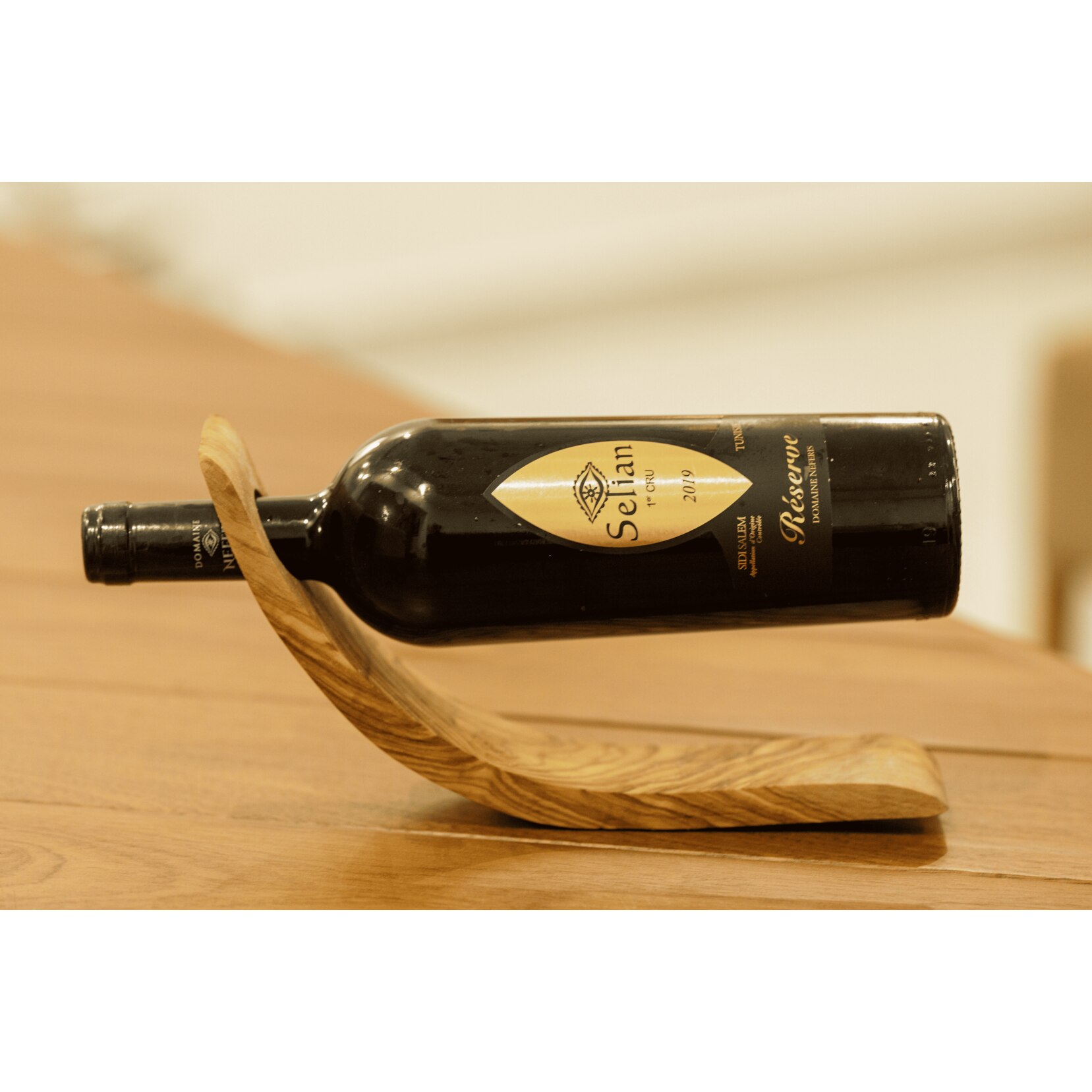 Suport sticla vin din lemn de maslin - eMAG.ro