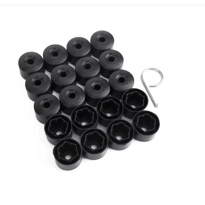 Set 20 capace roti si cheie demontare, compatibil VW/Audi/Skoda, negru ...