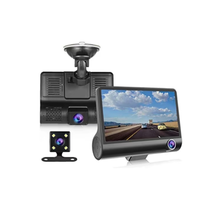 Camera Auto Tripla Neco, Cu Filmare Fata, Interior Si Marsarier ...