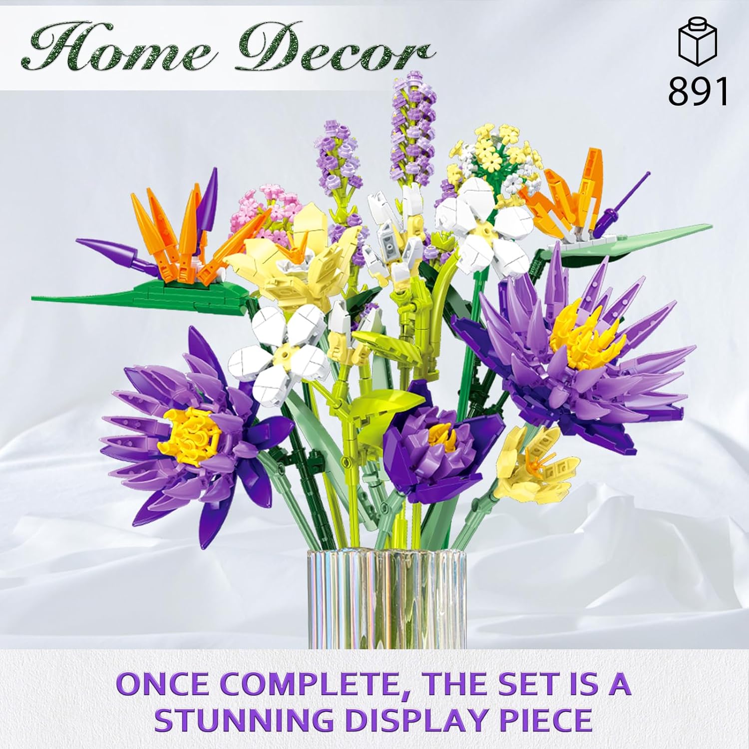 Set de blocuri de constructie buchet, Fara vaza, GOSTOCK®, obiecte si ...