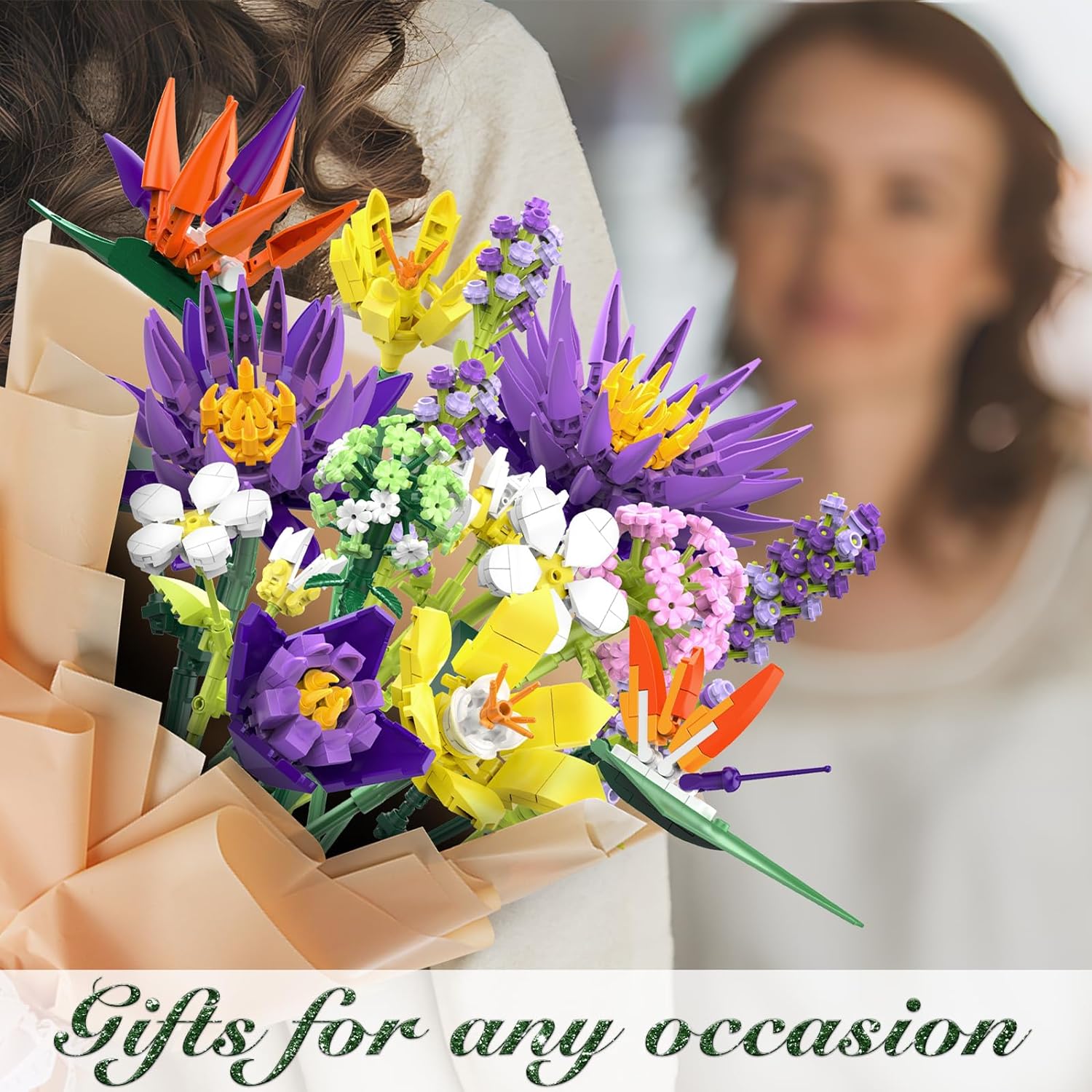 Set de blocuri de constructie buchet, Fara vaza, GOSTOCK®, obiecte si ...