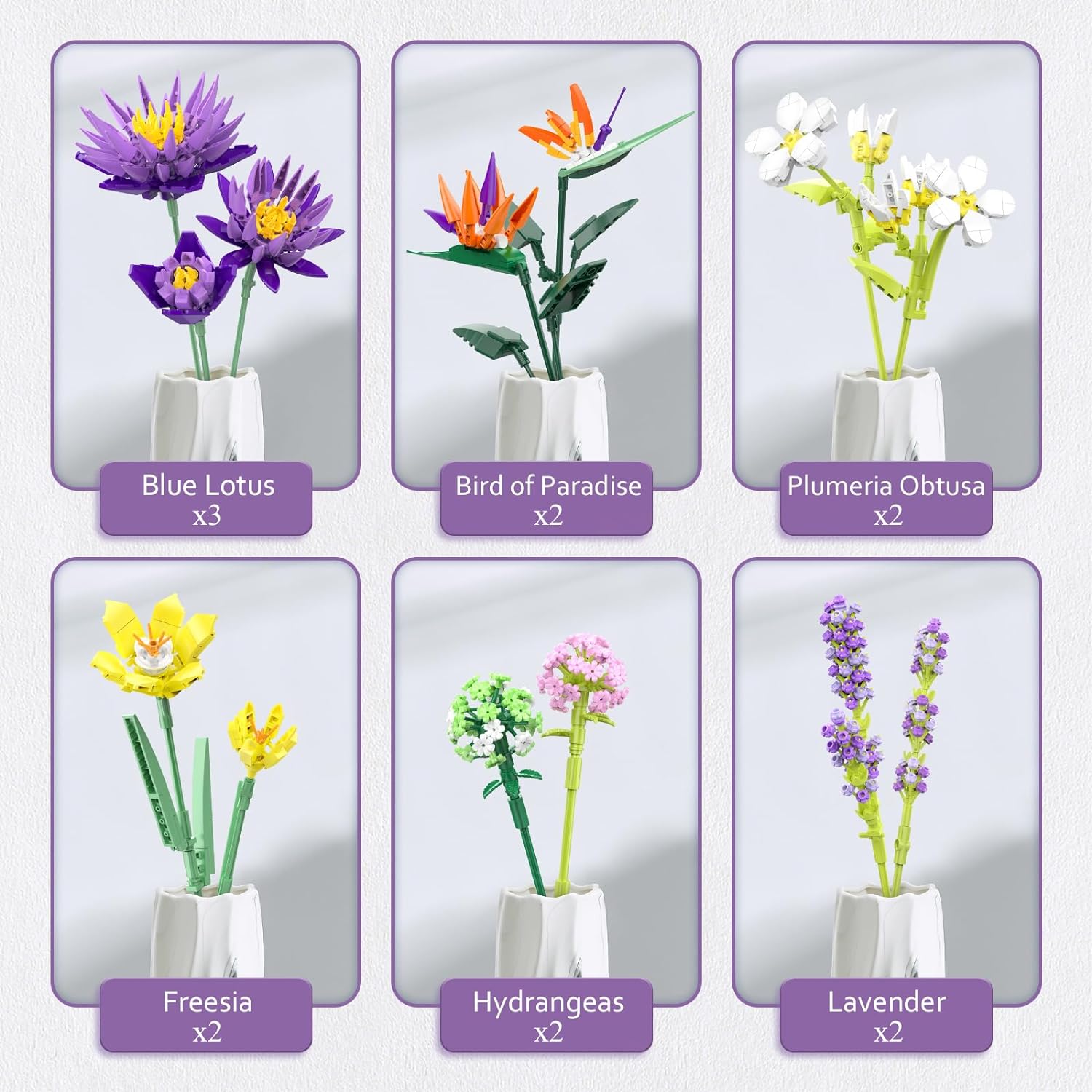 Set de blocuri de constructie buchet, Fara vaza, GOSTOCK®, obiecte si ...