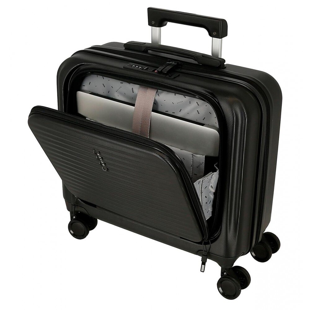 Troler pilot, Movom Dayton, ABS, compartiment laptop, negru, 44x42x20 ...