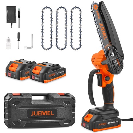 Mini Ferastrau Cu Lant, Juemel, M6006B, 6 inch, 20V, Cu 2 Baterii, 2 ...