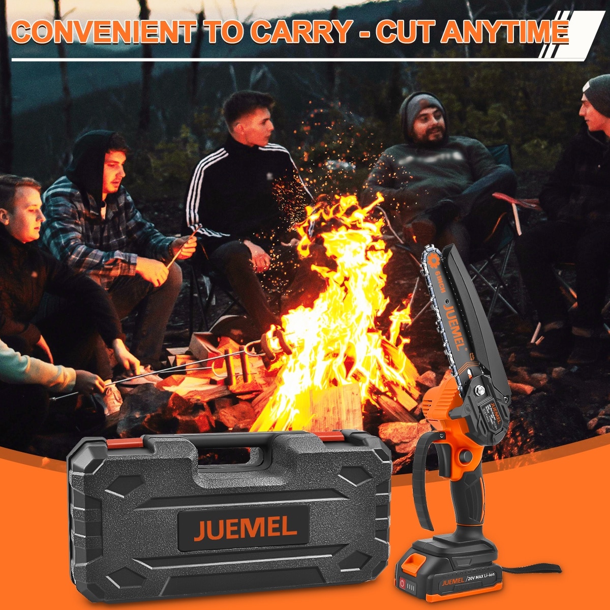 Mini Ferastrau Cu Lant, Juemel, M6006B, 6 inch, 20V, Cu 2 Baterii, 2 ...