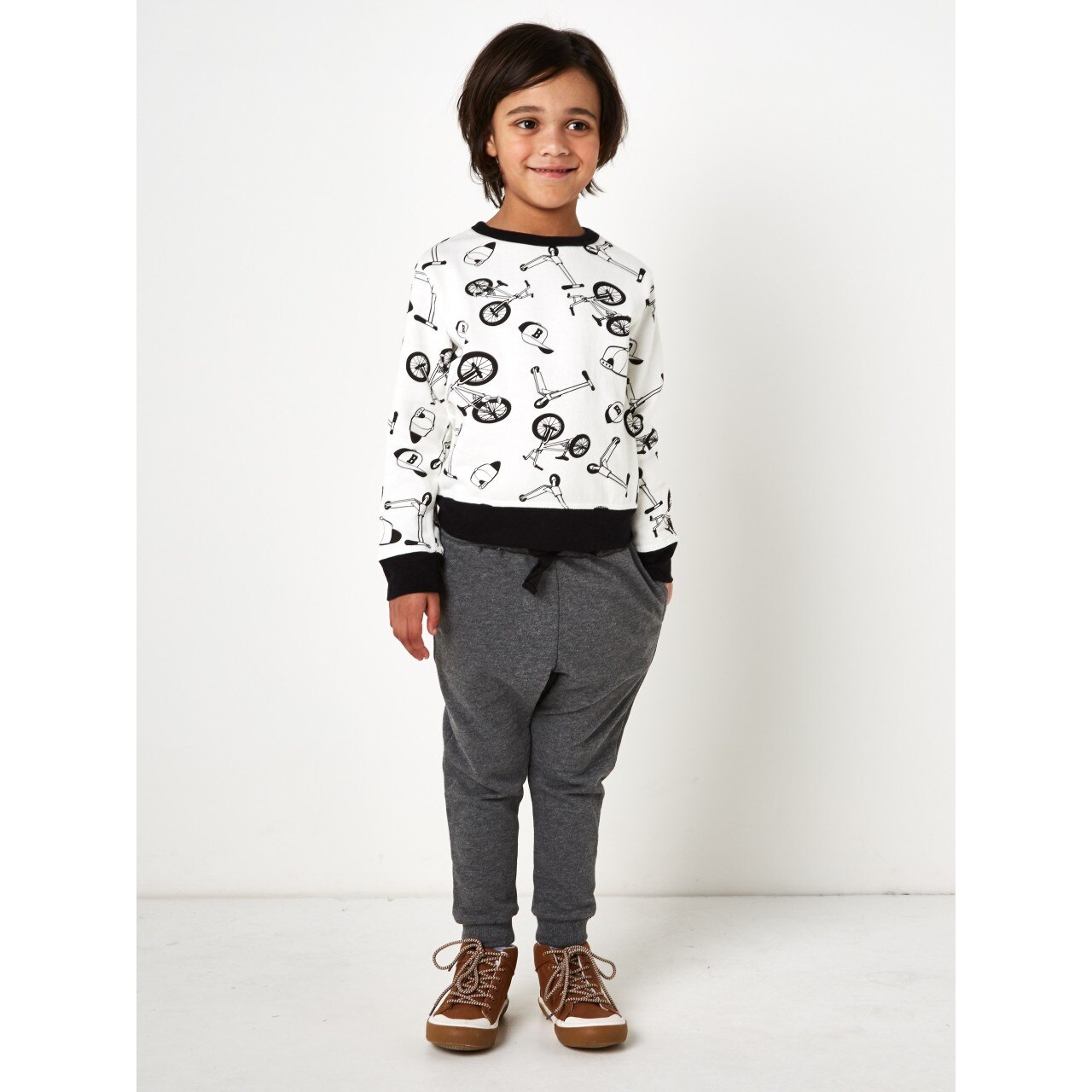 Hanorac Baieti Alb-Negru Bike, Riot Club - eMAG.ro