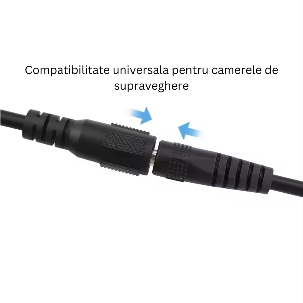 Cablu de alimentare universal pentru camere de supraveghere wireless, extensie 10m, negru ...