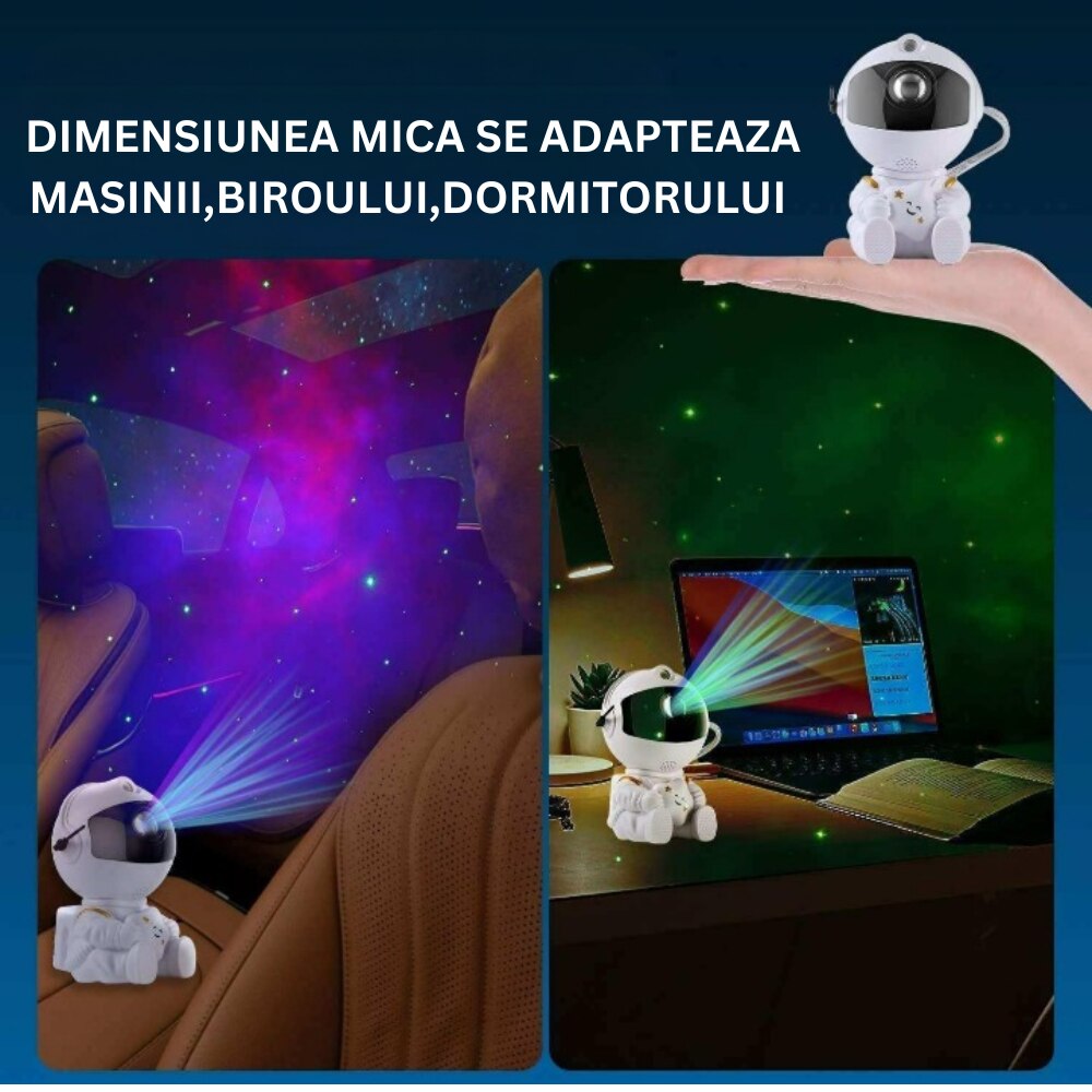 Proiector de Stele Pentru Copii, Model Astronaut cu Stea, Reglare 360 ...